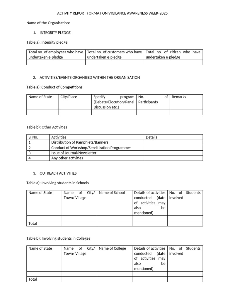 Vigilance Awareness Week 2025 Report | PDF | Chess Theory | Chess