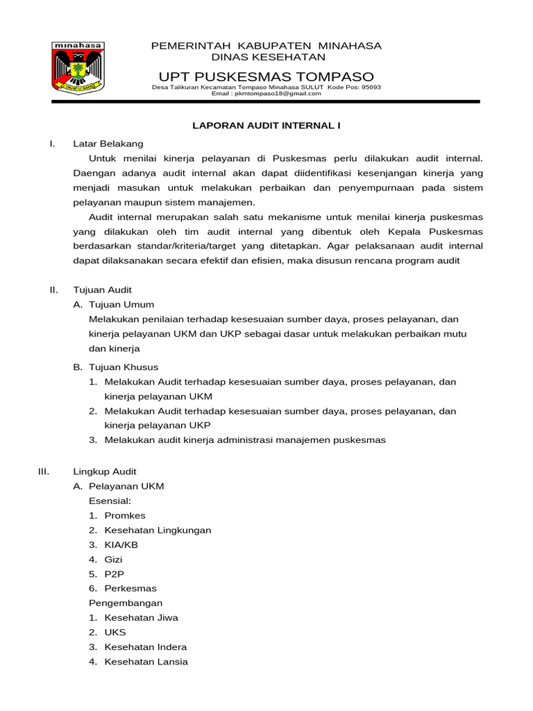 Lap Hasil Audit Internal | PDF