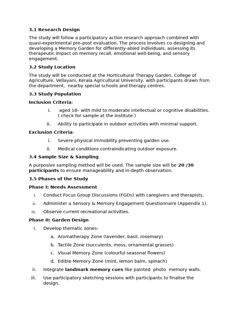 Memory Garden Study for Cognitive Therapy | PDF | Memory | Phases Of ...