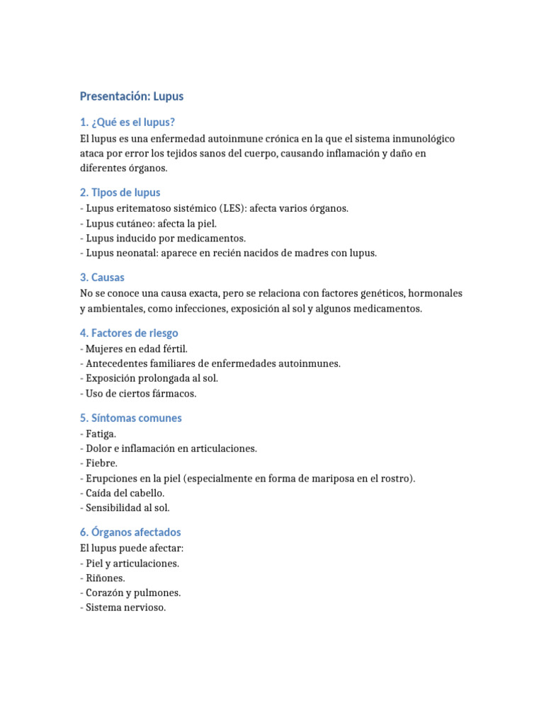Presentacion Lupus | PDF