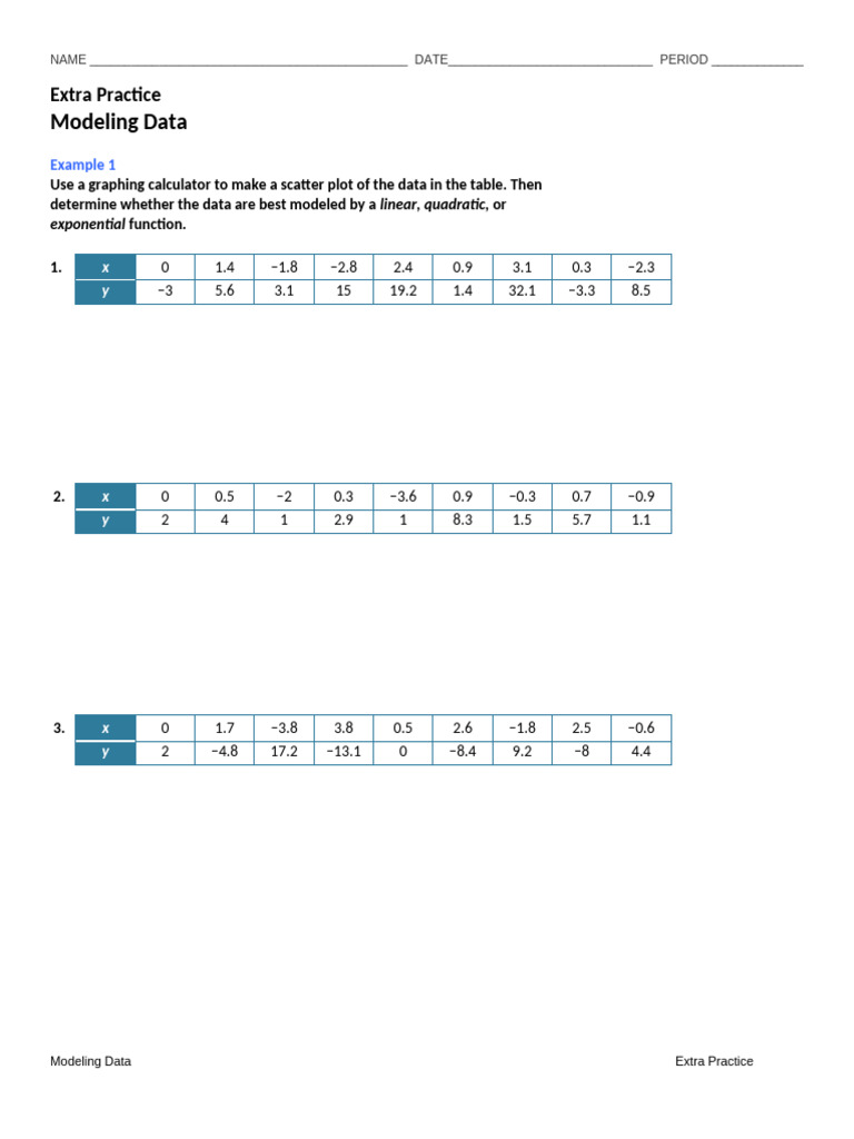 Data Modeling Practice Exercises | PDF | Linear Regression | Applied ...