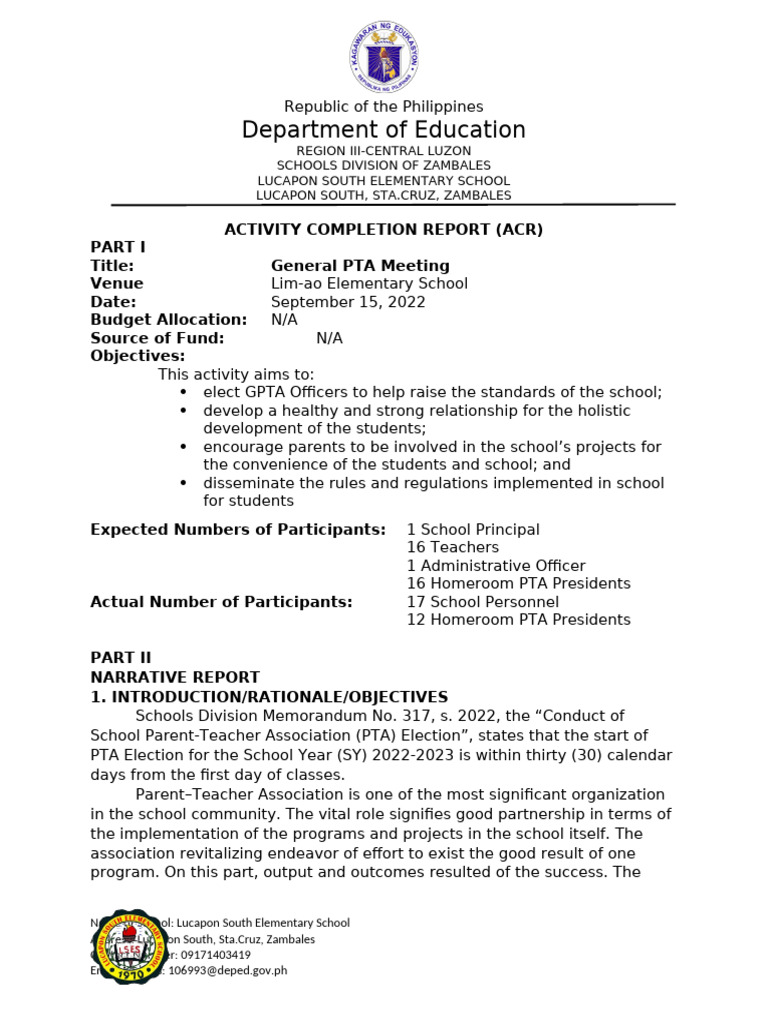 623754409 Acr Gen Pta Meting | PDF | Learning