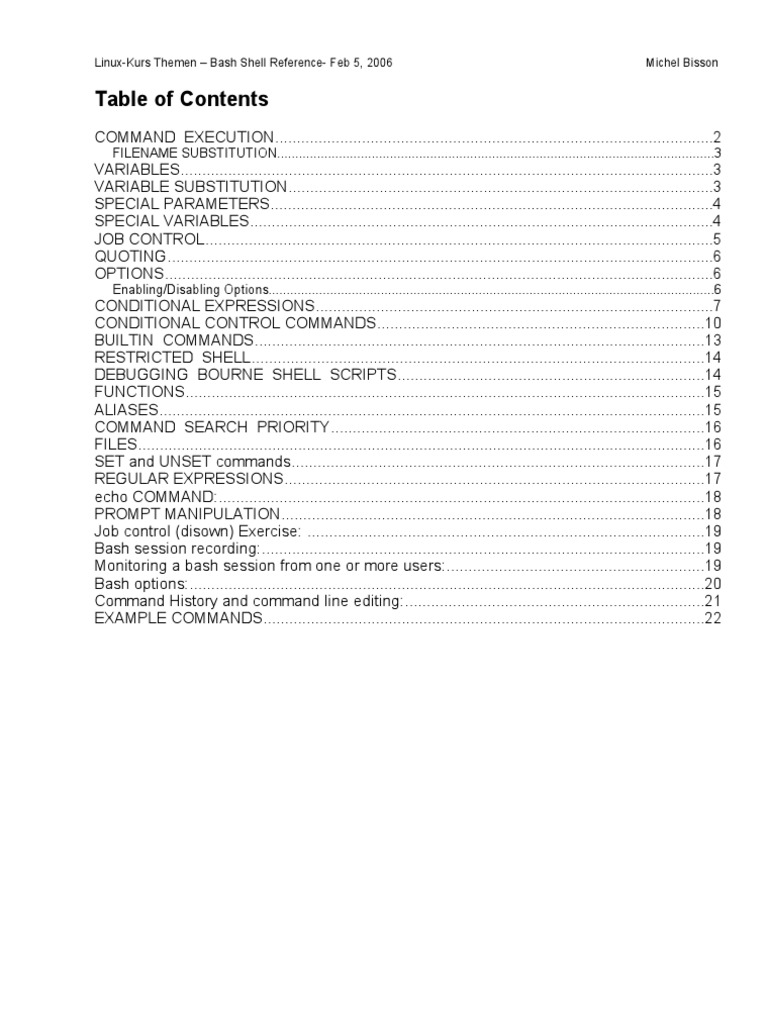 68 Bash Shell Reference Pdf Command Line Interface Parameter Computer Programming