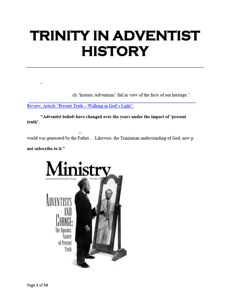 Trinity in Adventist History | PDF | Trinity | Seventh Day Adventist Church