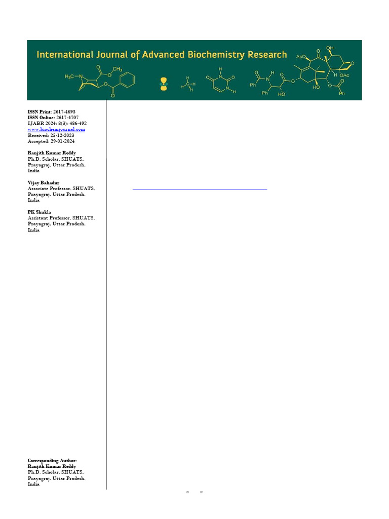 2024 Reddy Et Al International Journal of Advanced Biochemistry ...
