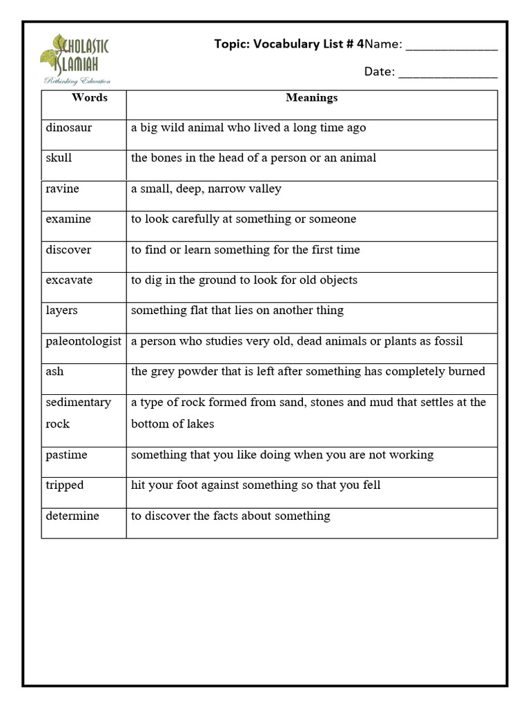 Grade 3 Vocabulary List # 3 | PDF