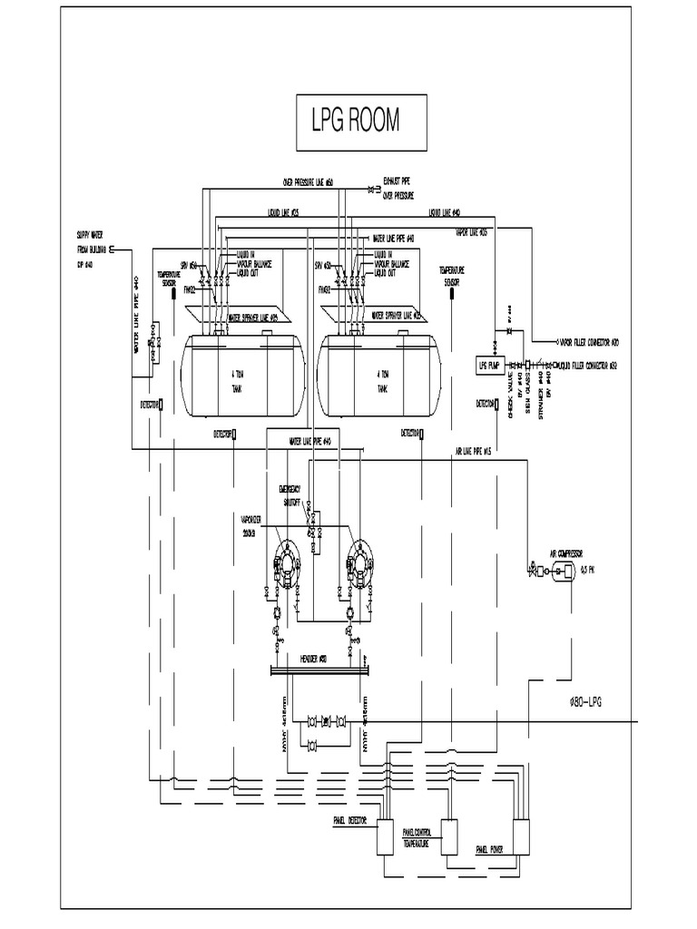 M-1105.p1 - Single Line Diagram LPG System Phase-1-Model 3 | PDF