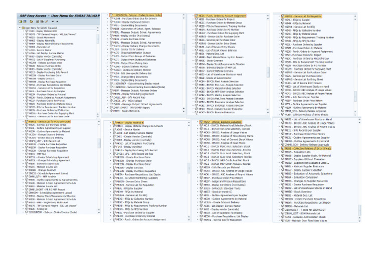 T Codes List | PDF