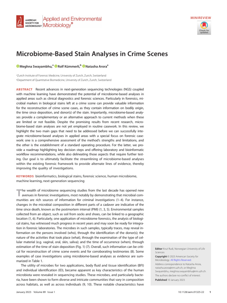 Microbiome Analysis in Forensic Science | PDF | Dna Sequencing | 16 S ...