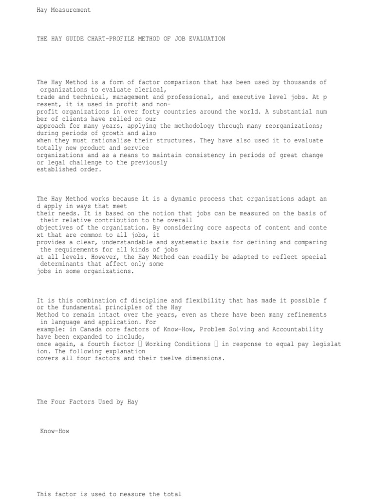 Hay Guide Chart | PDF | Evaluation | Risk