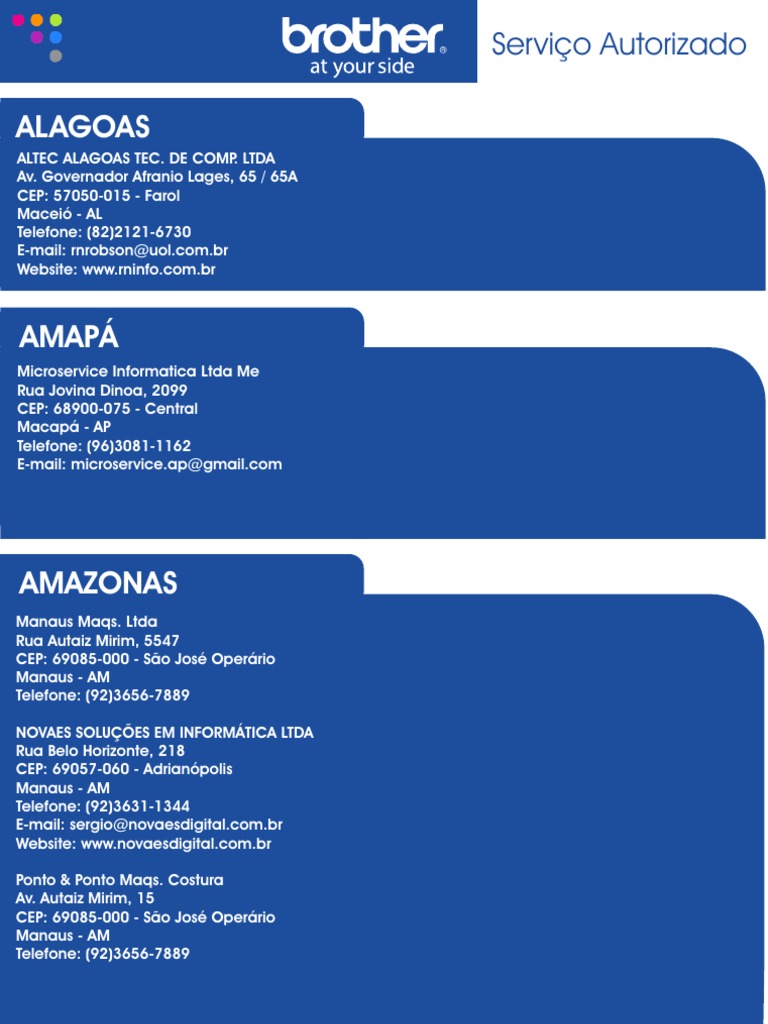 Assistência Técnica Autorizada Brother | PDF | Brasil