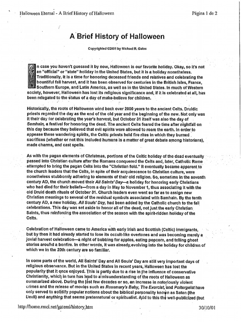 A Brief History of Halloween | PDF