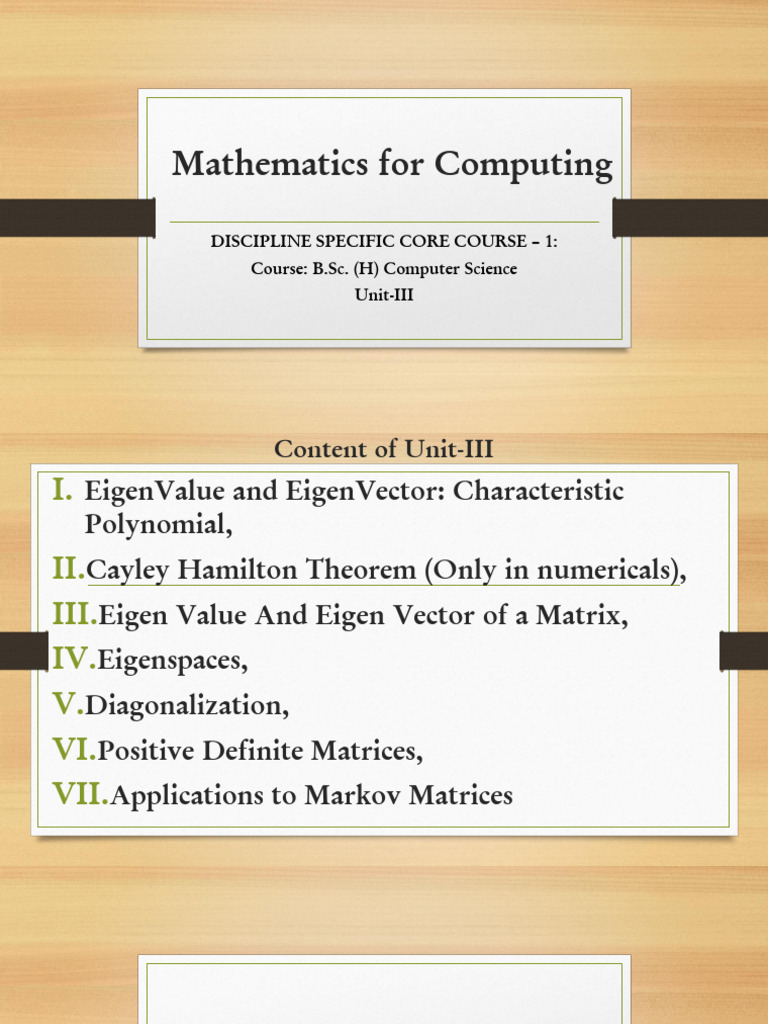 3 - Final Unit-III PPT Mathematics For Computing | PDF