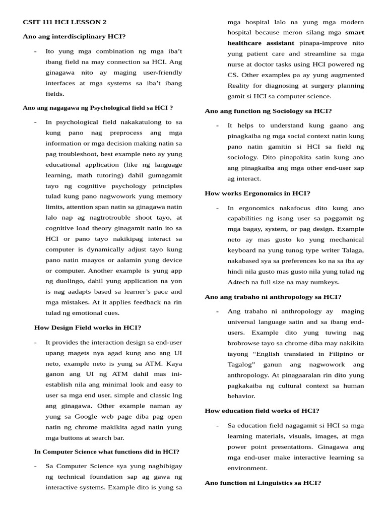 2ND Yr Reviewer Self Explanatory | PDF