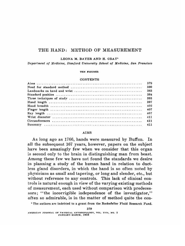 Standardizing Hand Measurement Methods | PDF | Hand | Musculoskeletal ...