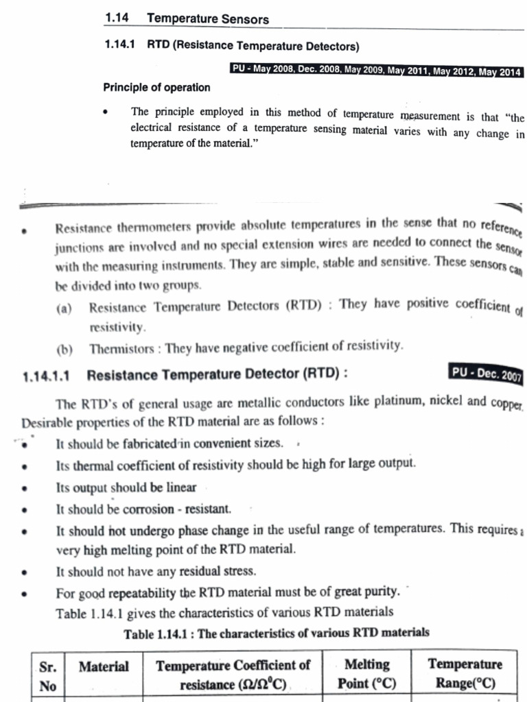 Notes - Temperature Sensors - RTD and Thermocouple | PDF | Thermocouple ...