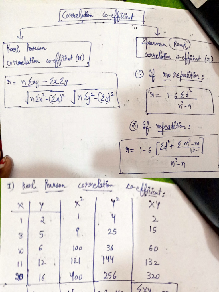 Karl Pearson & Spearman Rank Correlation | PDF
