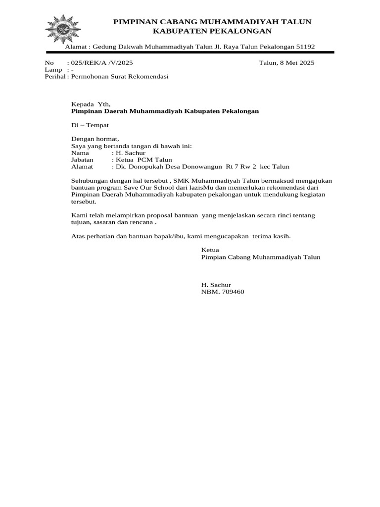 Surat Permohonan | PDF