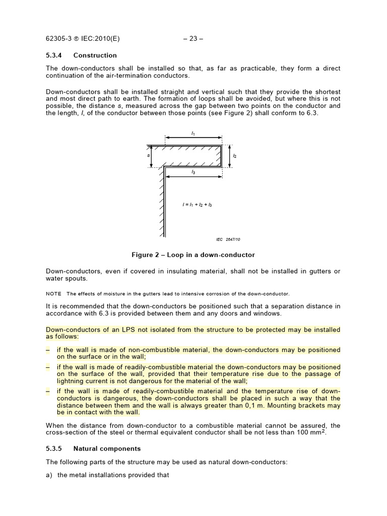 Down-Conductor Installation Guidelines | PDF | Wall | Electrical Conductor