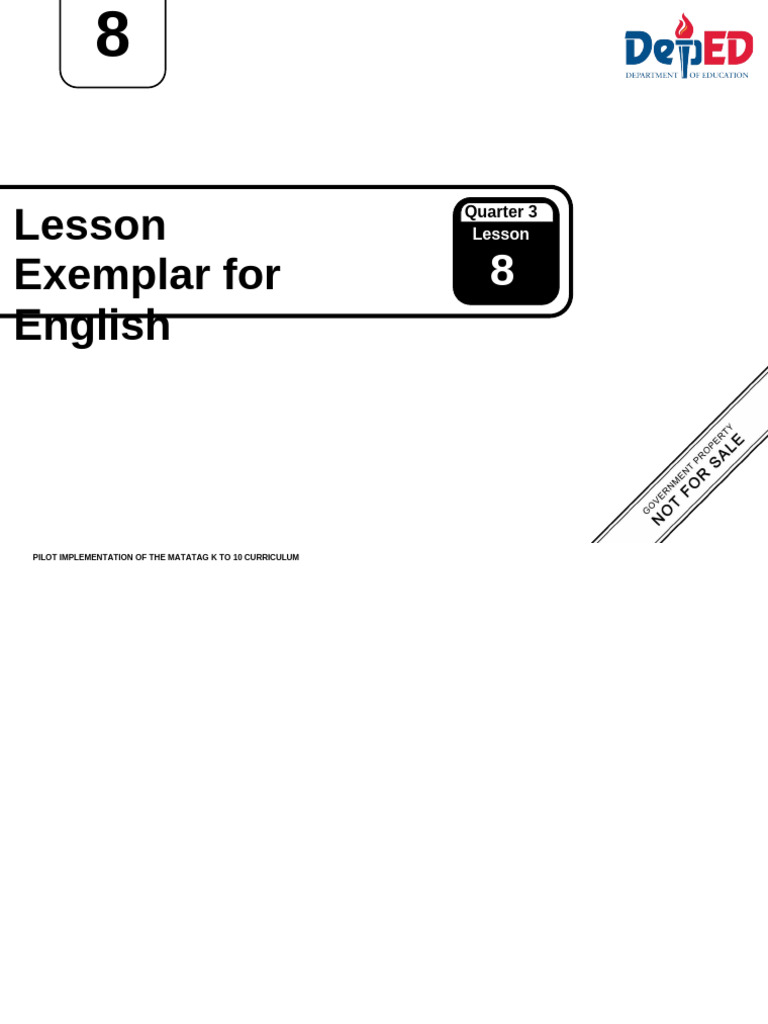 Grade 8 English Lesson 8 Exemplar | PDF | Argument | Waste Management