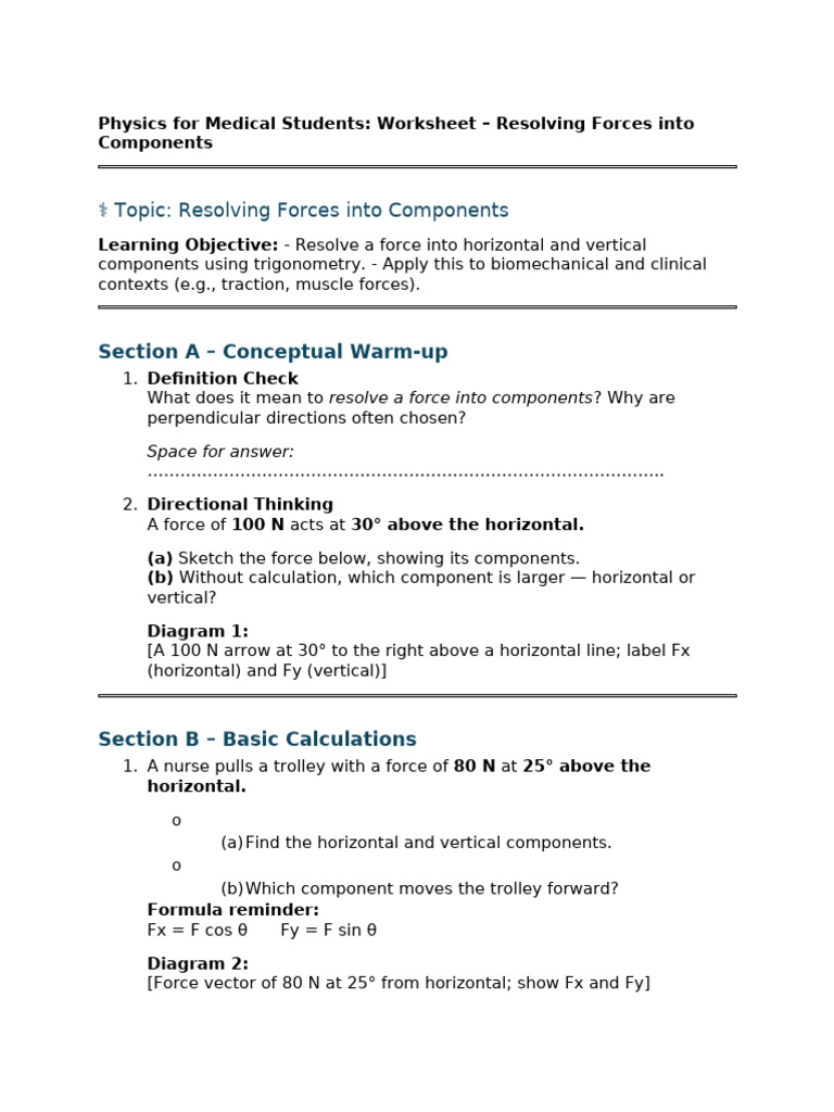 Resolving Forces Med | PDF | Force | Arm