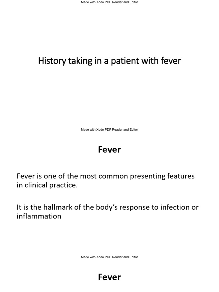 History taking in fever | PDF | Fever | Infection