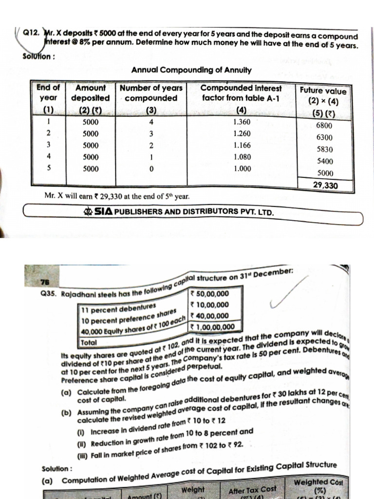 Financial MGMT Practice Sums From 2,4,5 | PDF