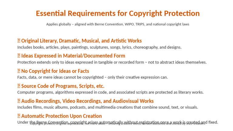 Requirements For Copyright Slide | PDF