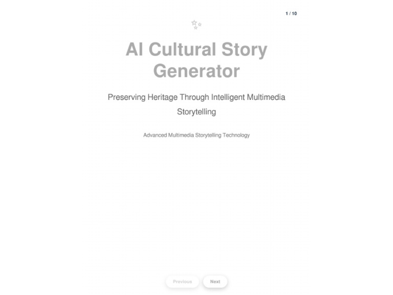 Cultural Story Generator Presentation | PDF