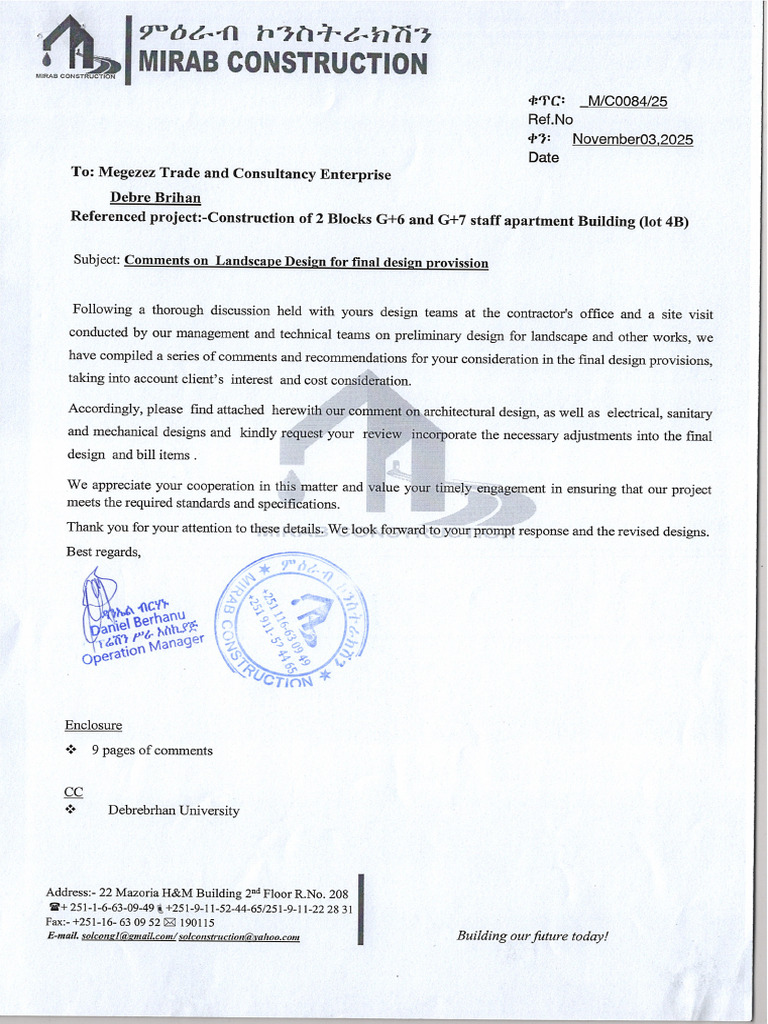 Design Comments From Mirab Contractor | PDF