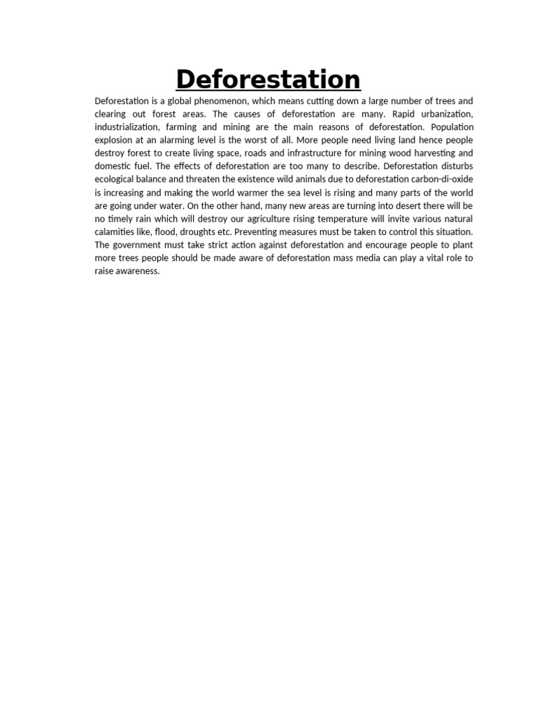 Deforestation | PDF