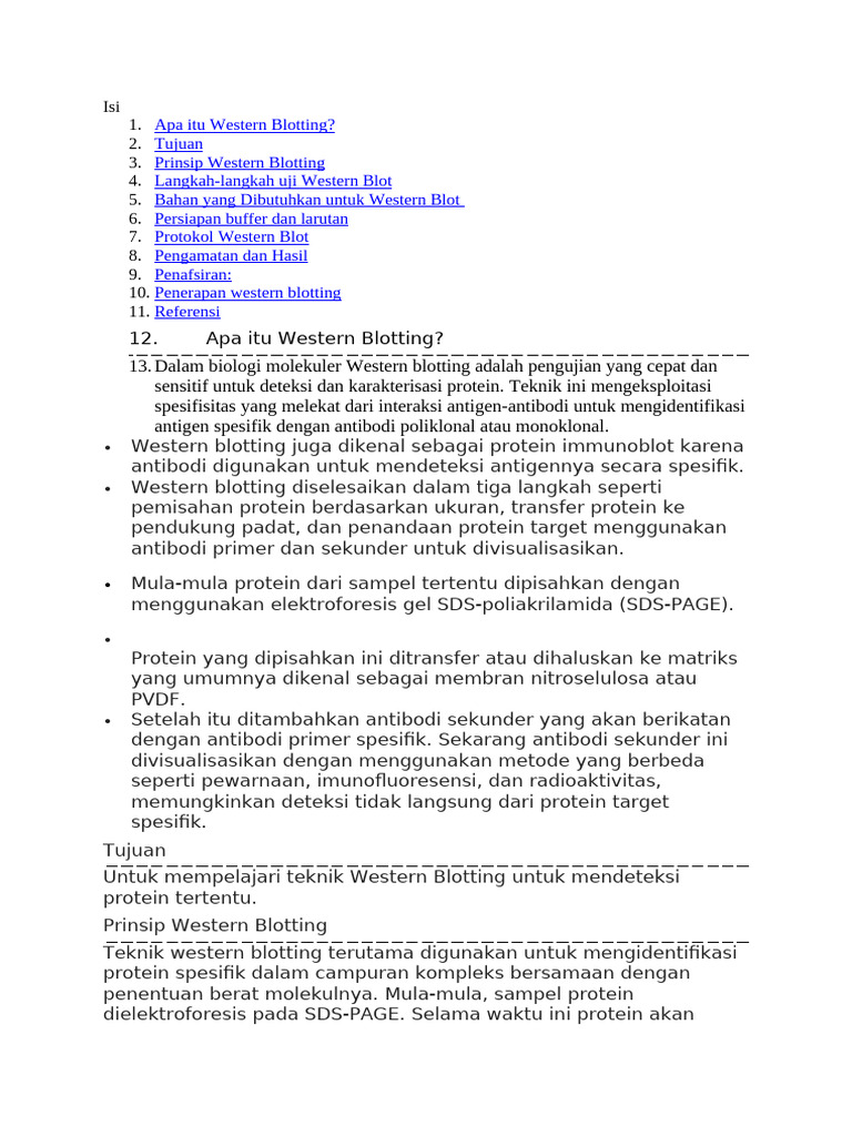 Laporan Praktikum Western Blotting | PDF