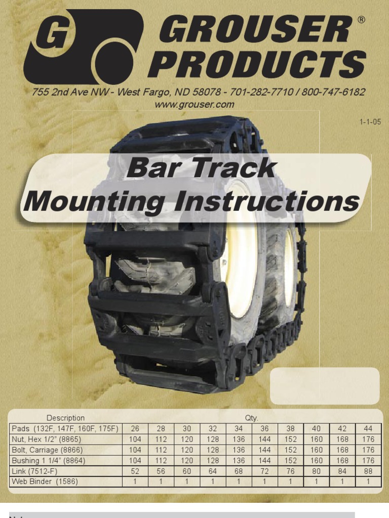 SkidSteer Track Installation Instructions | PDF | Tire | Wheel