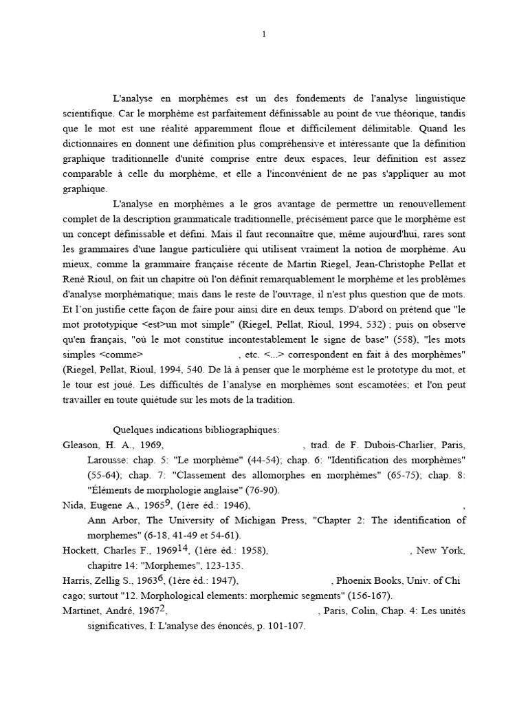Analyse des morphèmes en linguistique | PDF | Grammaire | Linguistique