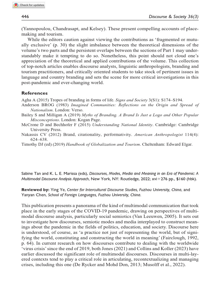 Discourses, Modes, Media and Meaning in An Era of Pandemic-A Multimodal ...