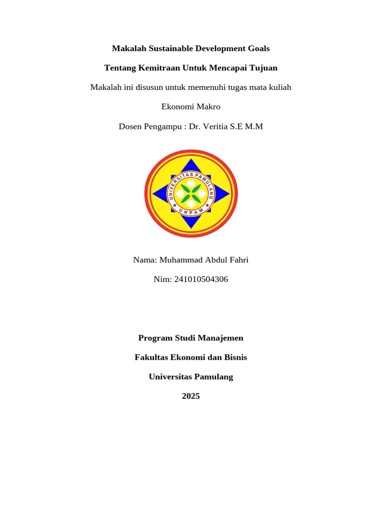 731099294-Makalah-Sustainable-Development-Goals | PDF
