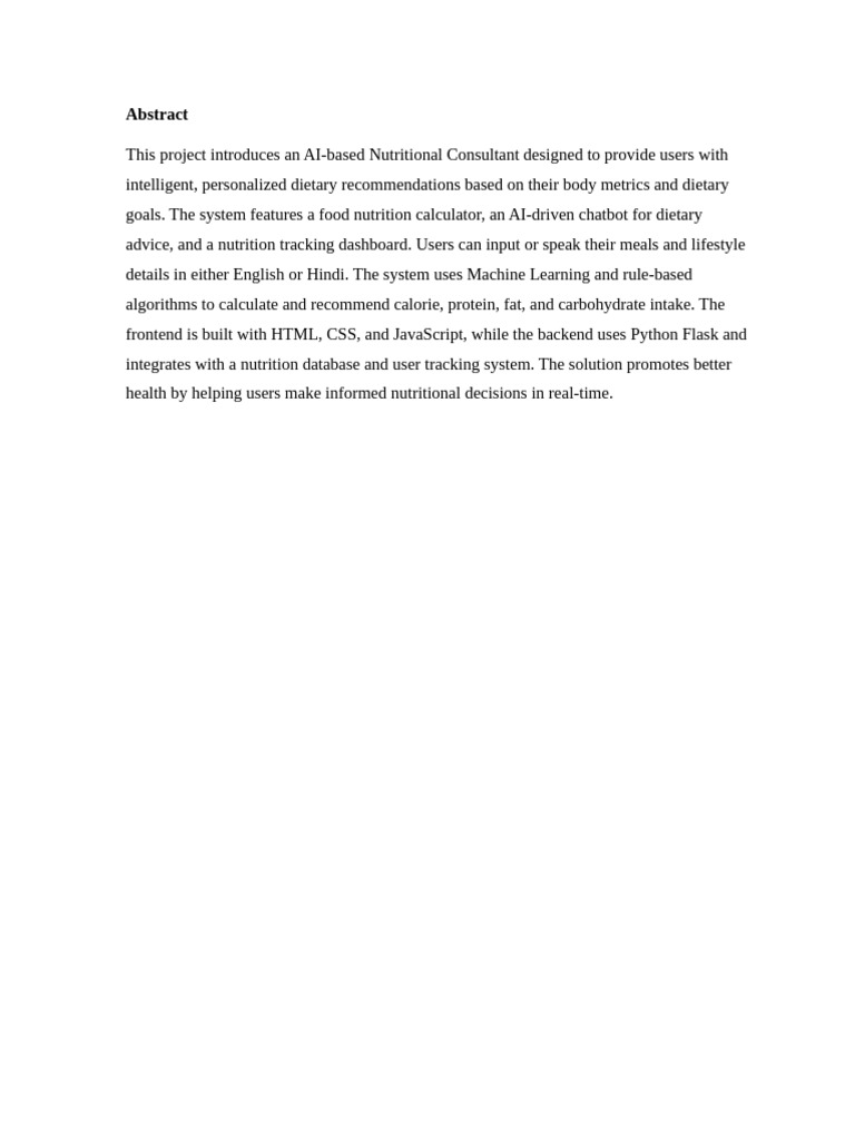 AI Nutritional Report New | PDF | Machine Learning | Artificial ...