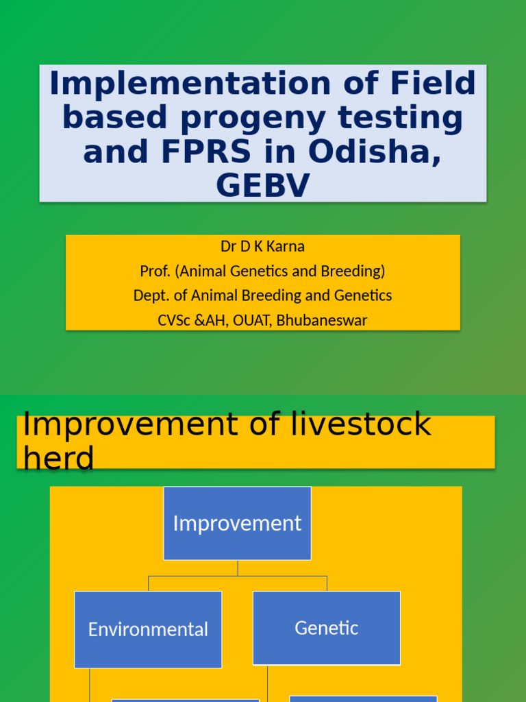 Implementation of Field Based Progeny Testing and FPRS in Odisha | PDF ...