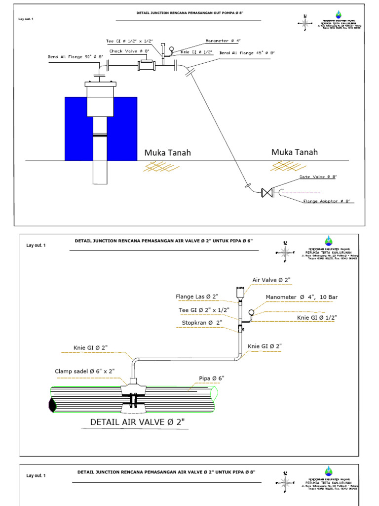 Detail Pompa, Air Valve, Dan PRV | PDF