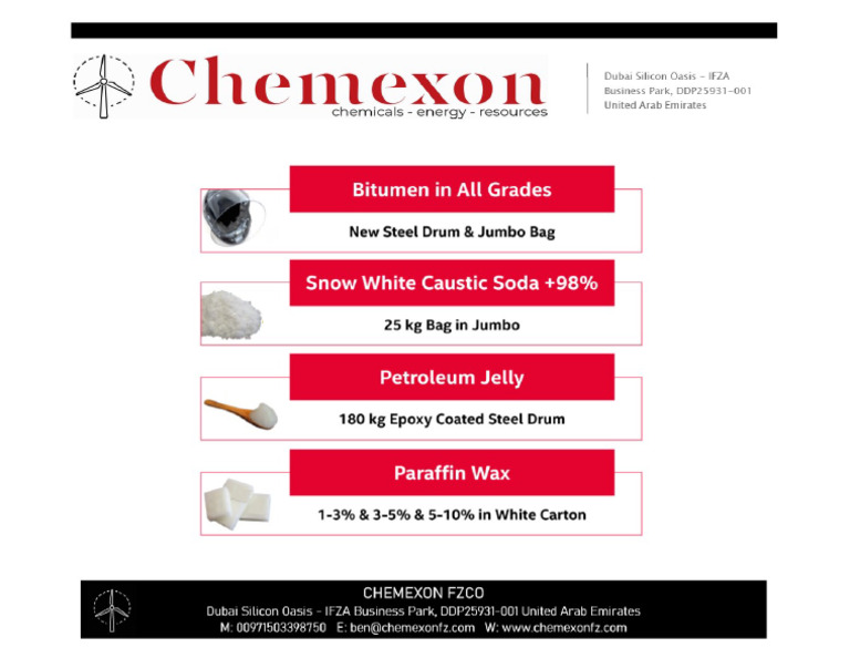 Chemexon FZCO - Chemical & Raw Materials Bitumen Petroleum | PDF