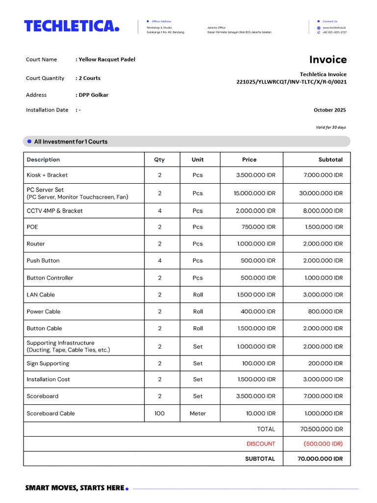 (Invoice) TLTC X Yellow Racquet | PDF | Computing | Computer Engineering