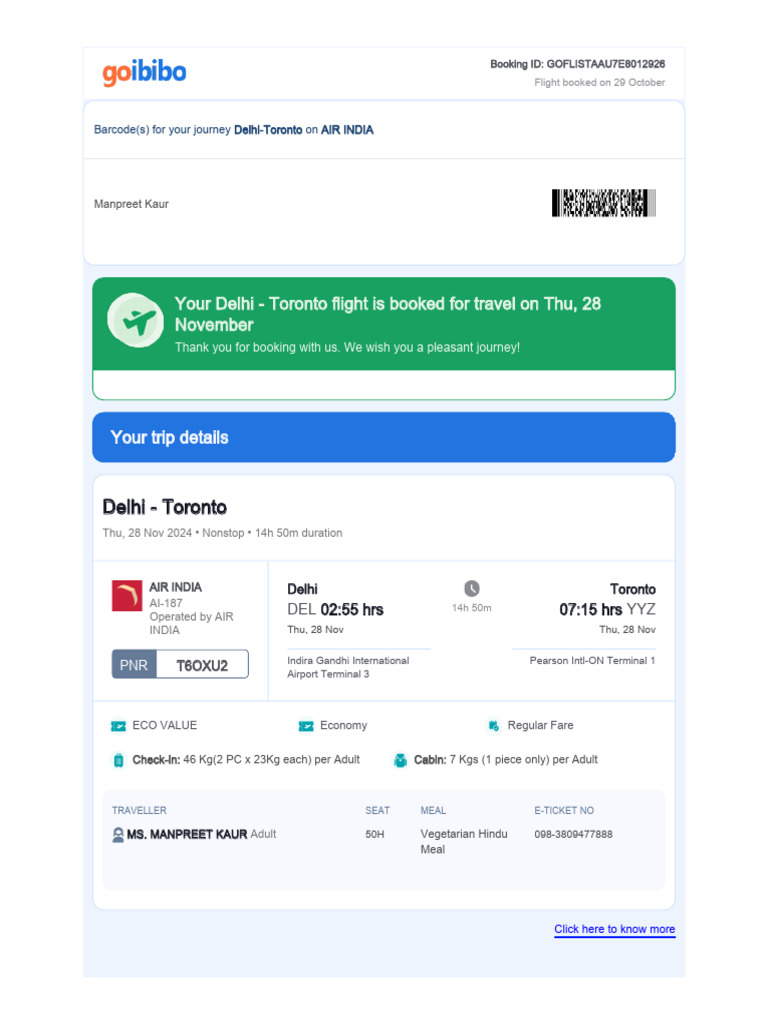 Flight Confirmation Mailer - ETicket - GOFLISTAAU7E8012926 | PDF