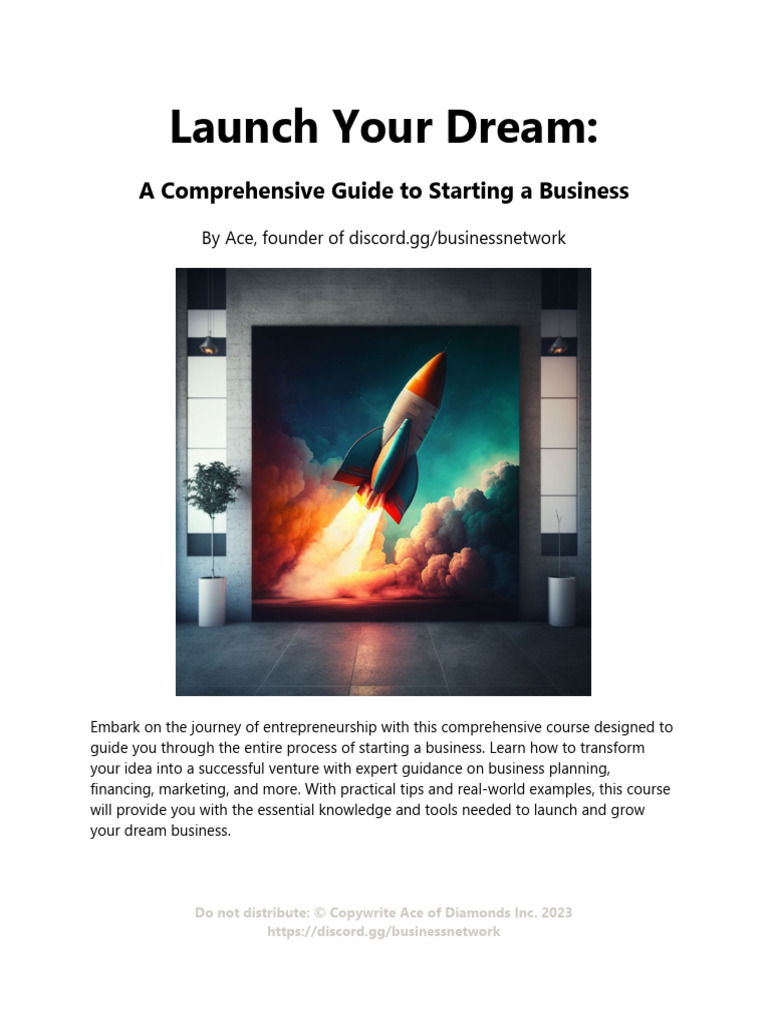 Start A Business - Launch Your Dream | PDF | Marketing | Entrepreneurship
