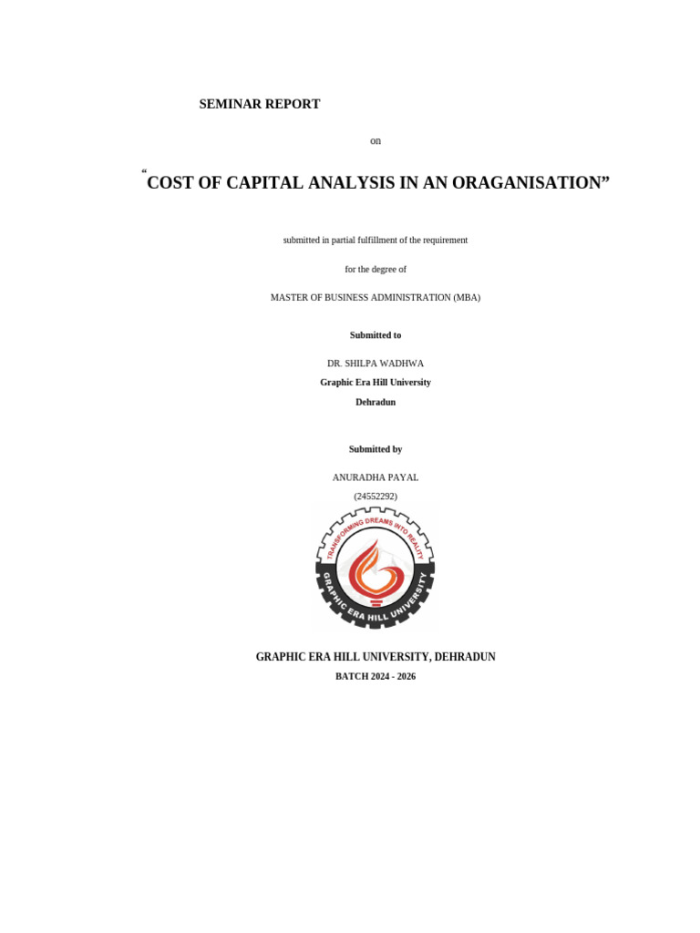 Seminar Front Page) | PDF