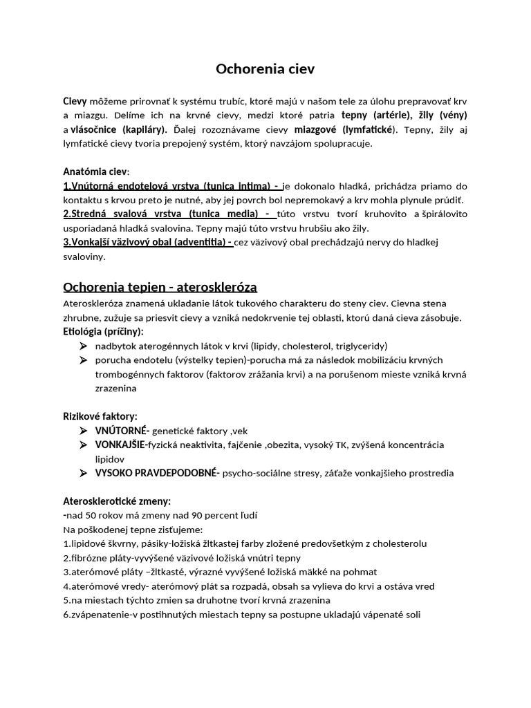 Ochorenia Ciev | PDF