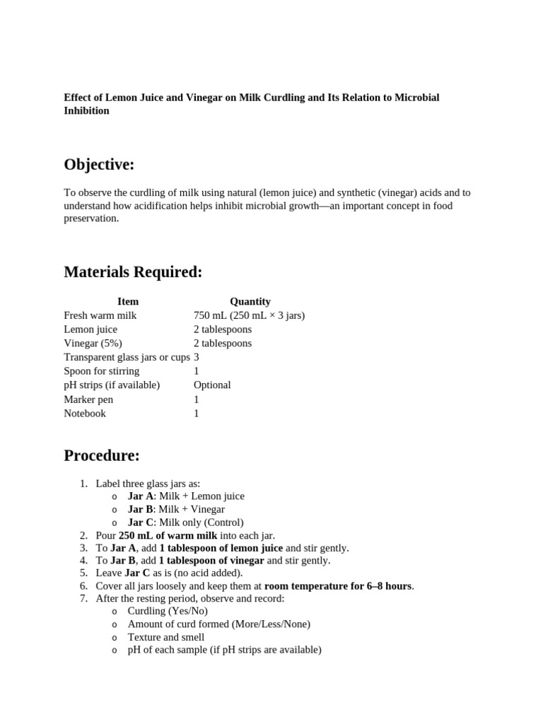 Food Microbiology Practical | PDF | Milk | Food Preservation