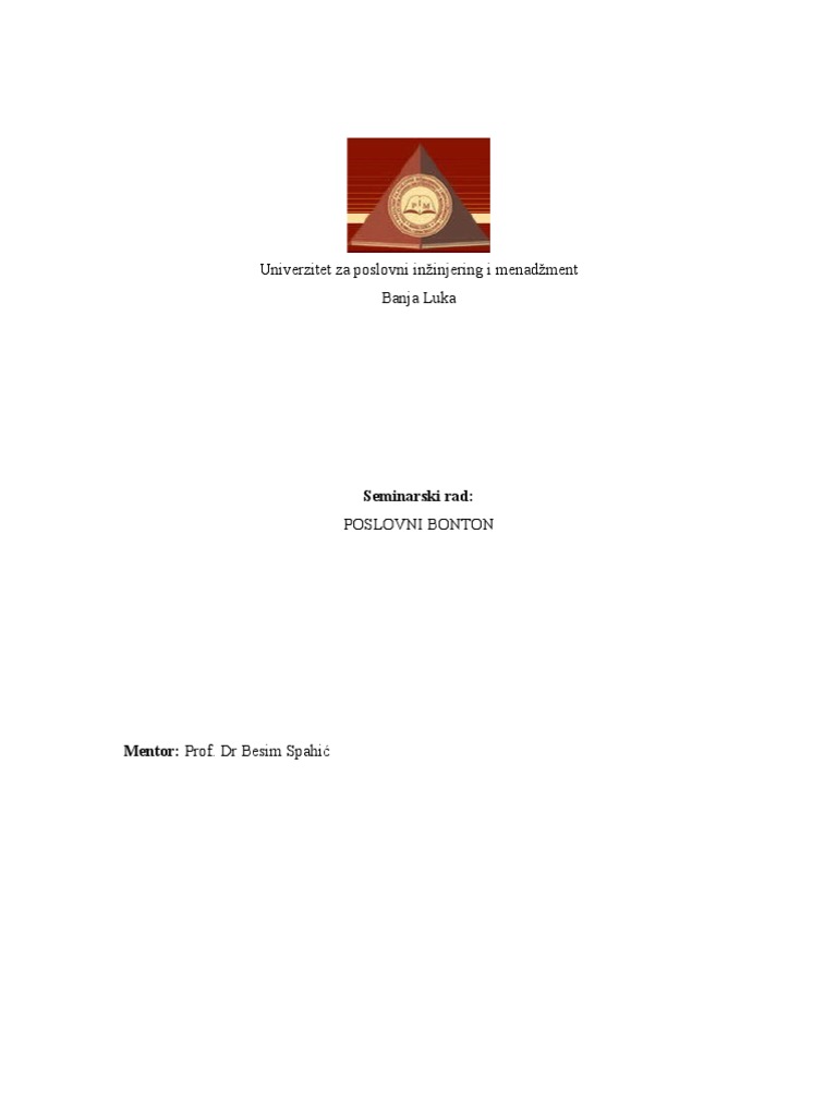 Poslovni Bonton 1 | PDF