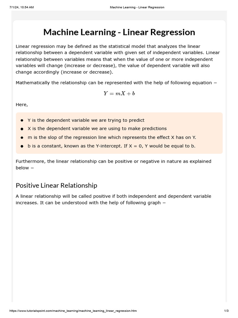 Unit II - Linear Regression | PDF | Linear Regression | Dependent And Independent Variables