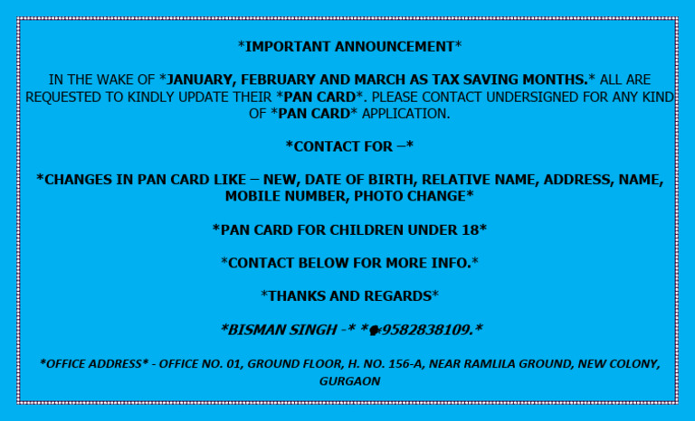PAN Card - Copy - English | PDF