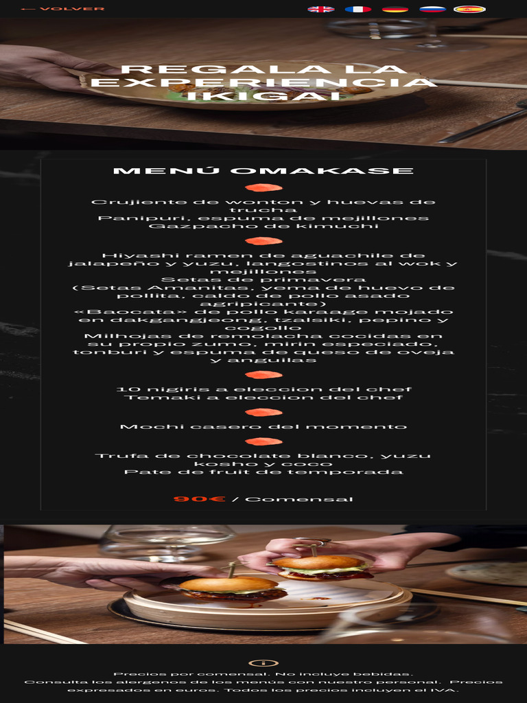 Menús Degustación - Restaurante Ikigai | PDF